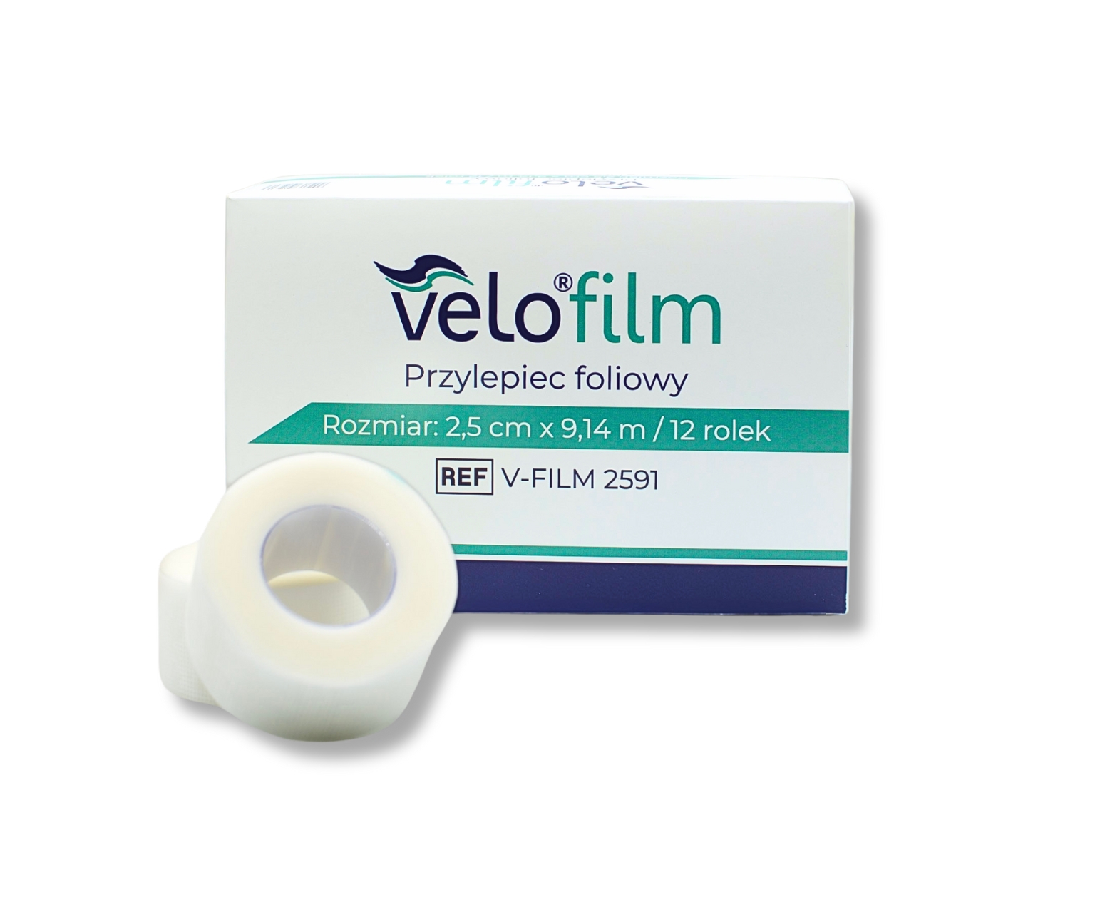 Przylepiec/ plaster foliowy VELO FILM 2,5 cm x 9,14 m x 12 szt - Polmil ...